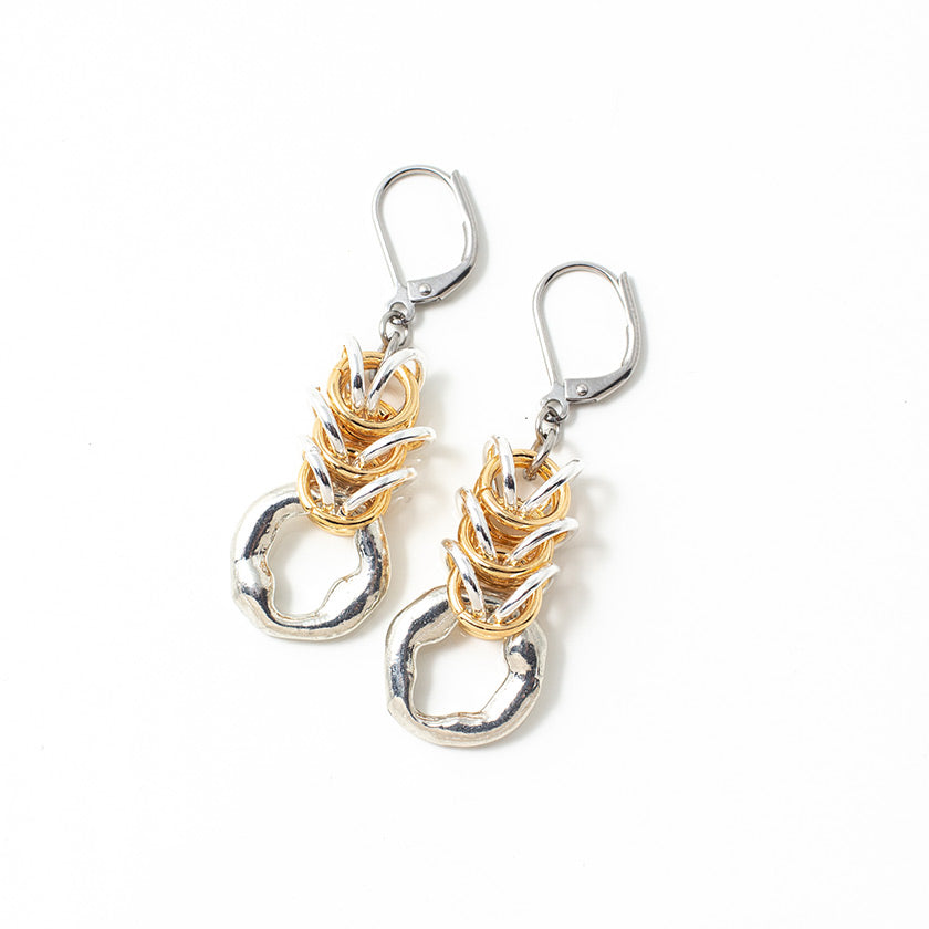 Jaf | Two-tone pendant earrings | Anne-Marie Chagnon