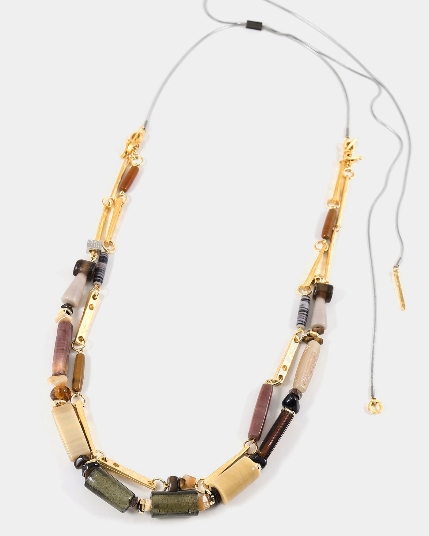 Zaniah | Adjustable two-tone layered necklace | Anne-Marie Chagnon